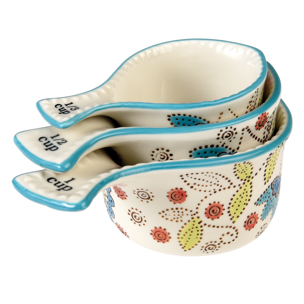 Set of 3 Ceramic Floral Measuring Cups - Culture Trend